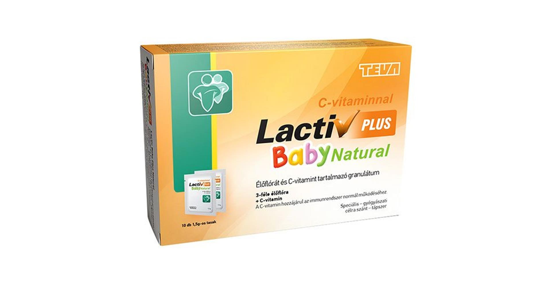Lactiv Plus Baby Natural élőflórát és C-vitamint tartalmazó granulátum ...