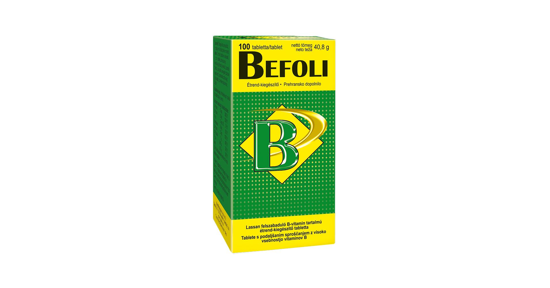 Befoli B-vitamin tartalmú retard tabletta 100X
