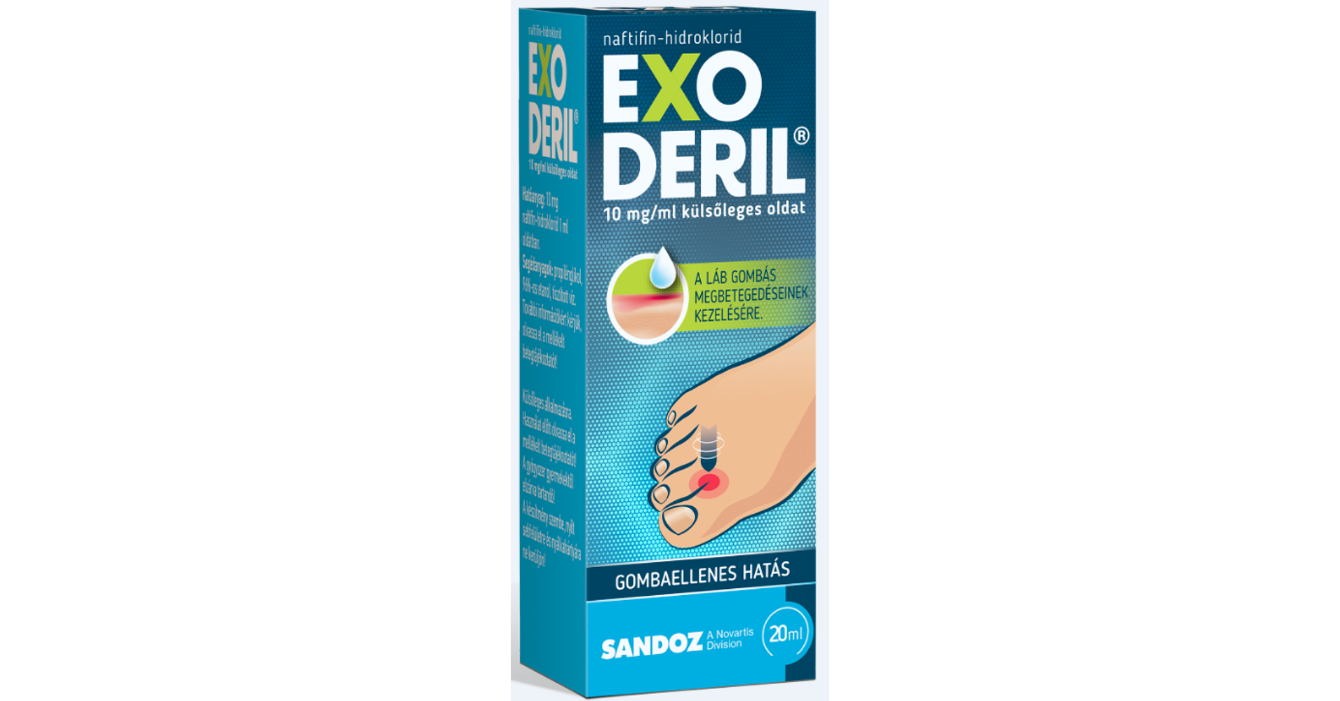 Exoderil 10mg külsőleges oldat 20ml - lábgomba kezelése