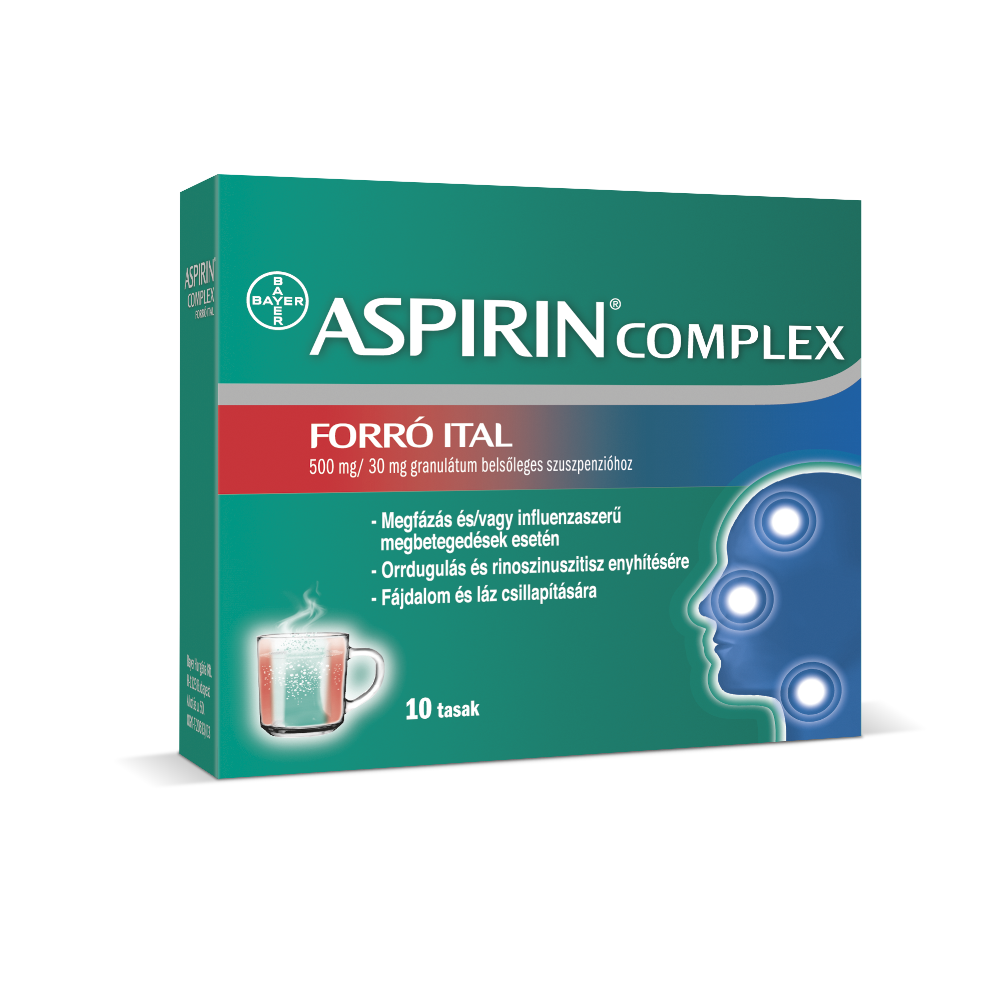 Aspirin Complex forró ital 500mg/30g 10X - Köhögéscsillapítás